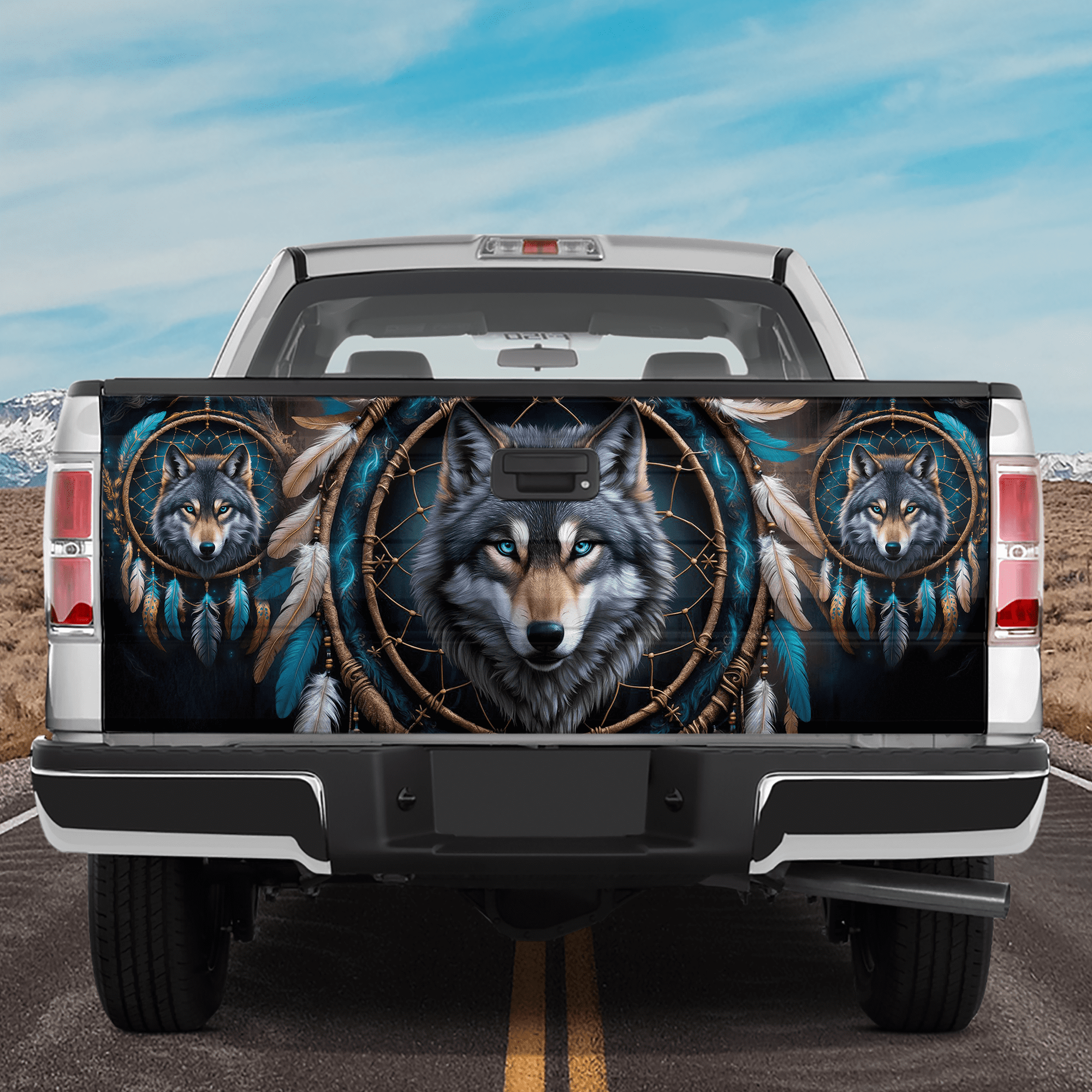 Lotusprinthandmade Wolf Lovers Tailgate Wrap 2 Sizes (24"x58"), wolf ...