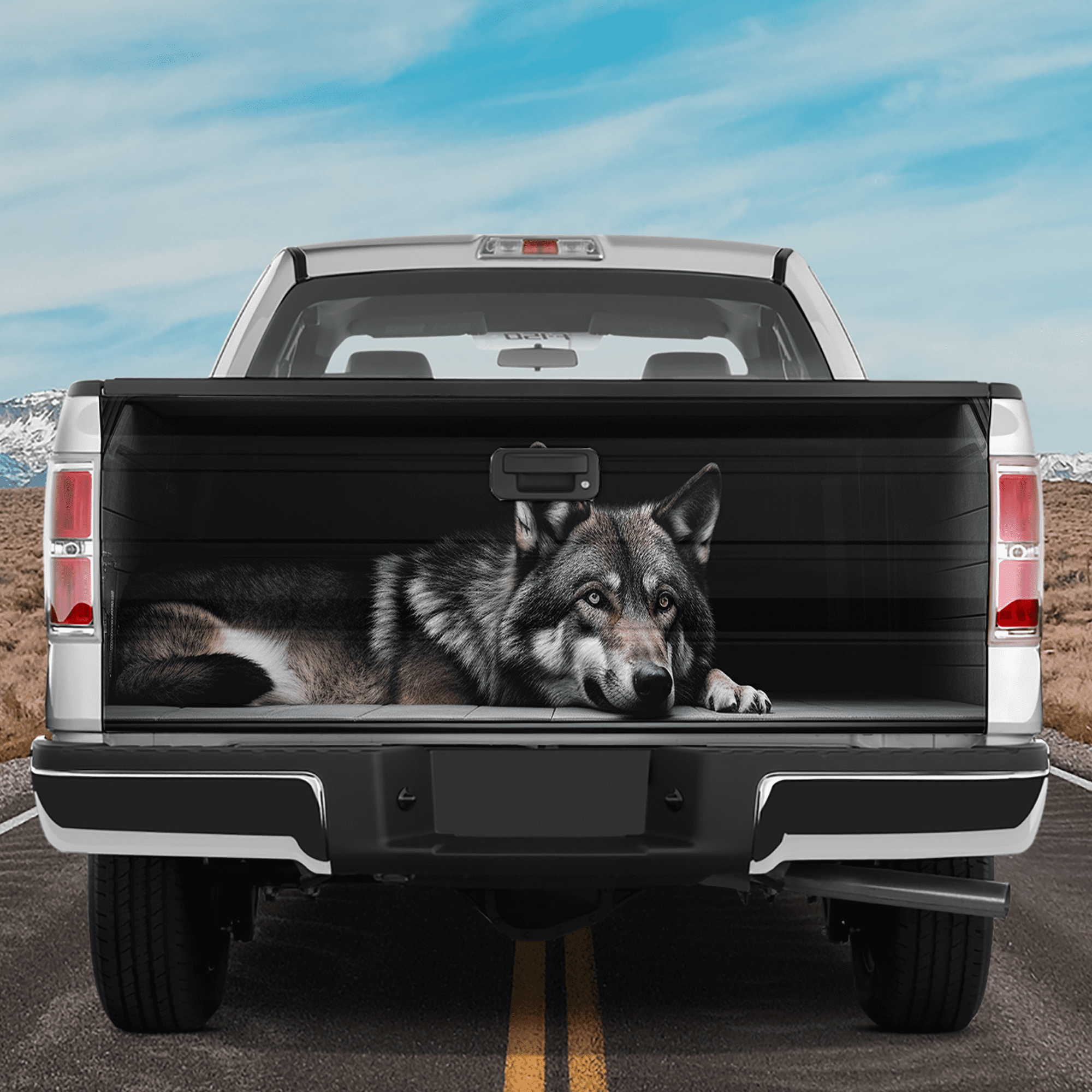 Lotusprinthandmade Wolf Lovers Tailgate Wrap 24"x58", Wolf Lovers Truck ...