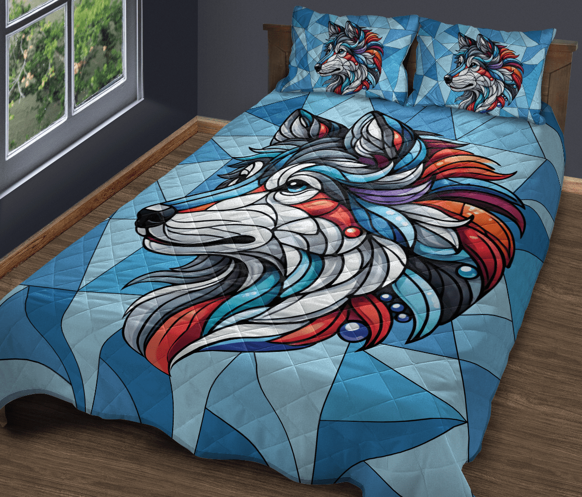 Lotusprinthandmade Wolf Quilt Bedding Set (Fold Hem) 5 Sizes (Made in ...
