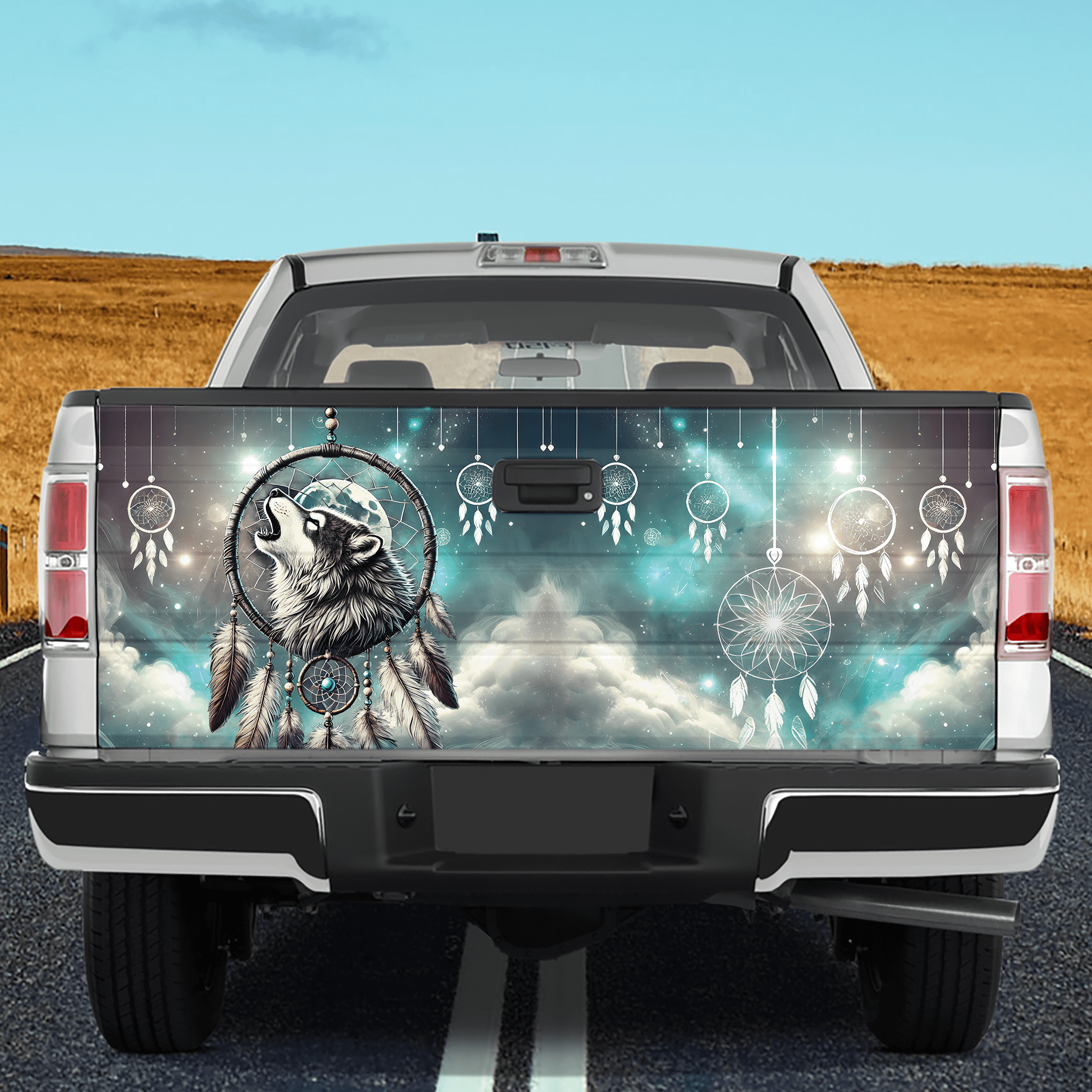 Lotusprinthandmade Wolf and Dream Catcher Tailgate Wrap 2 Sizes (24"x58 ...