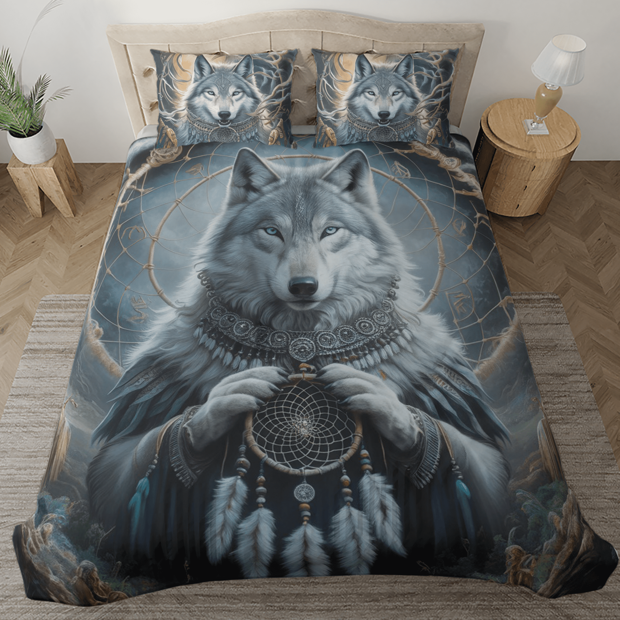Lotusprinthandmade Wolf with Dream Catcher Bedding Set (Made in Vietnam ...