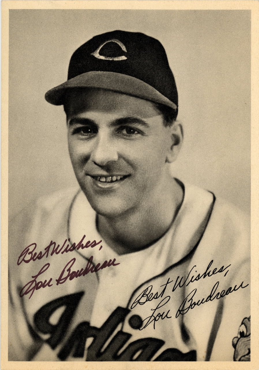 Lou Boudreau Autographed 6.5x9 Photo Picture Pack 1948 Cleveland ...