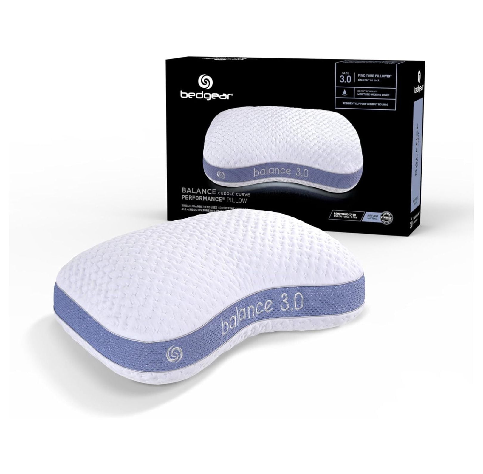 LouZub Balance Cuddle Curve Performance Pillow - Size 3.0 - Moisture ...