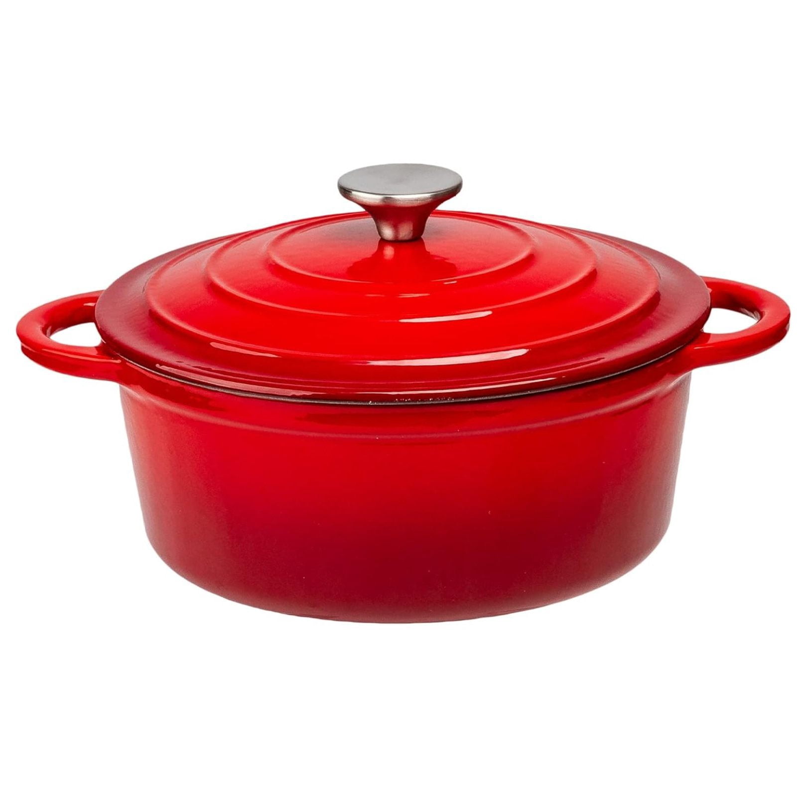 LouZub Enameled 3 Qt. Cast Iron Dutch Oven - Red - Walmart.com