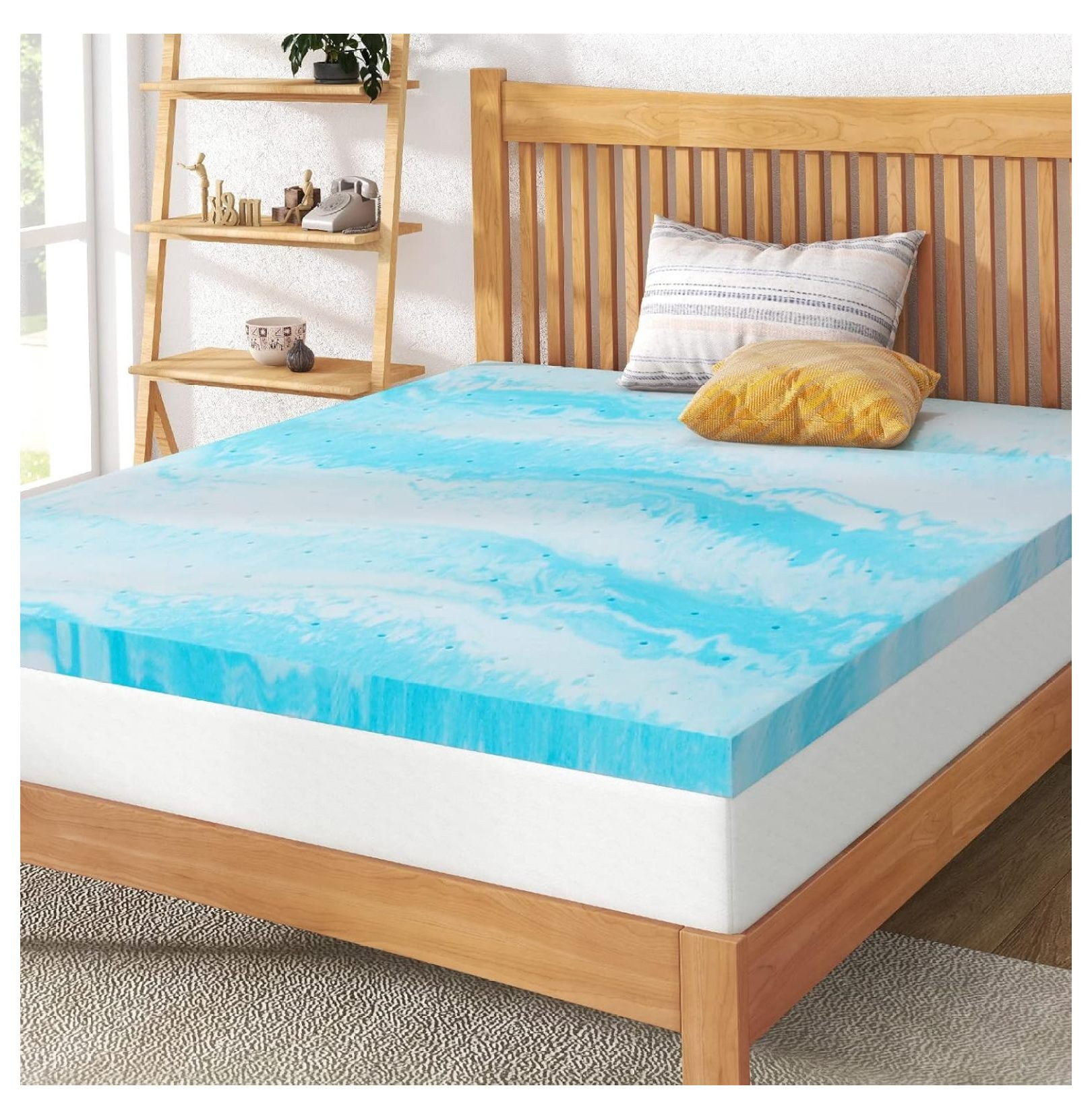 LouZub Mattress Topper Full, 3 Inch Gel Memory Foam Mattress Topper ...