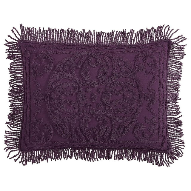 LouZub Medallion Chenille Bedspread, Standard Sham, Eggplant - Walmart.com