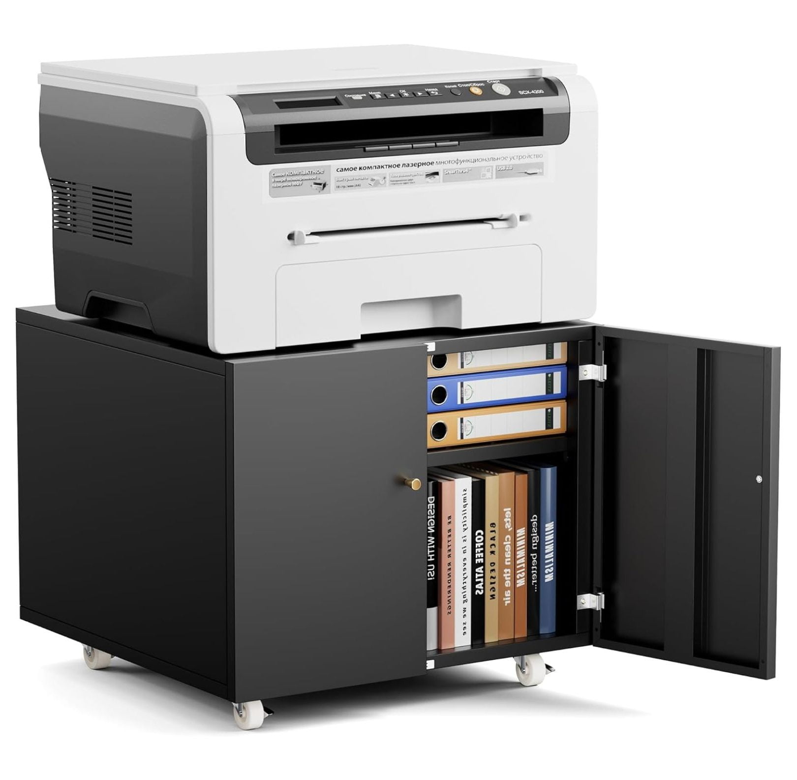 LouZub Metal Printer Stand with Storage Mobile Printer Tables for Small ...