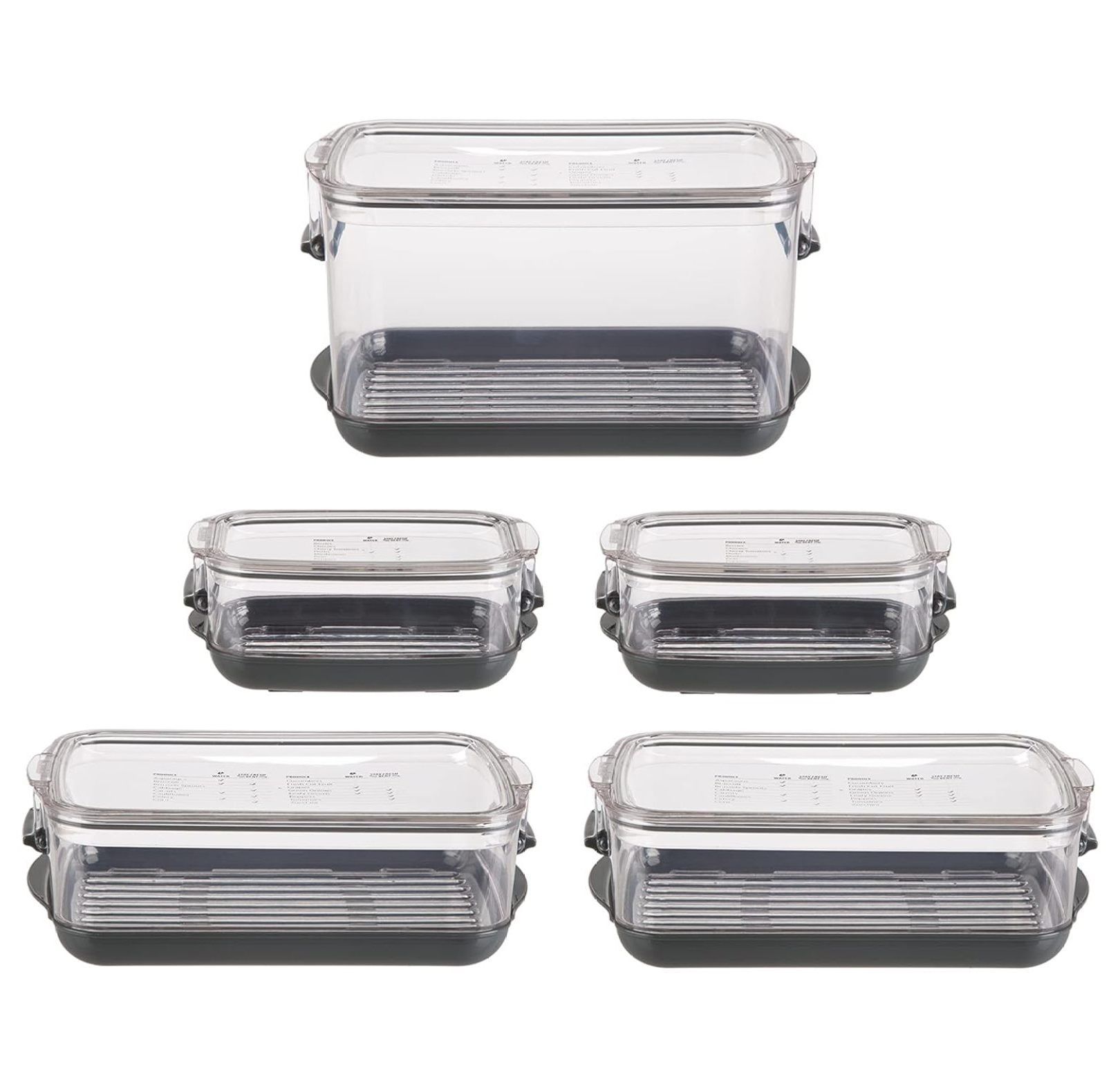 LouZub Prepworks ProKeeper Food Produce Storage Container Set, 5- Piece ...