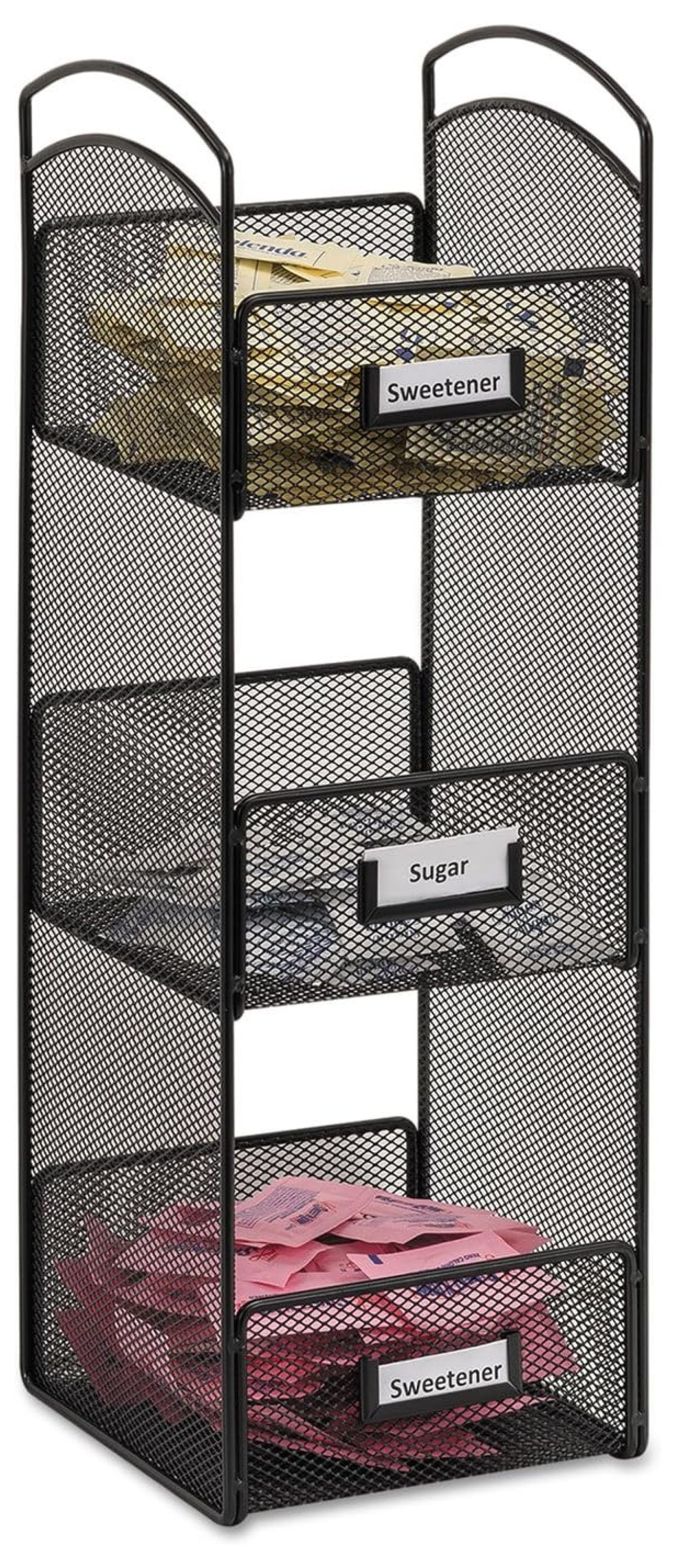 LouZub Products 3290BL Onyx Mesh Tower Break Room Organizer, Black ...