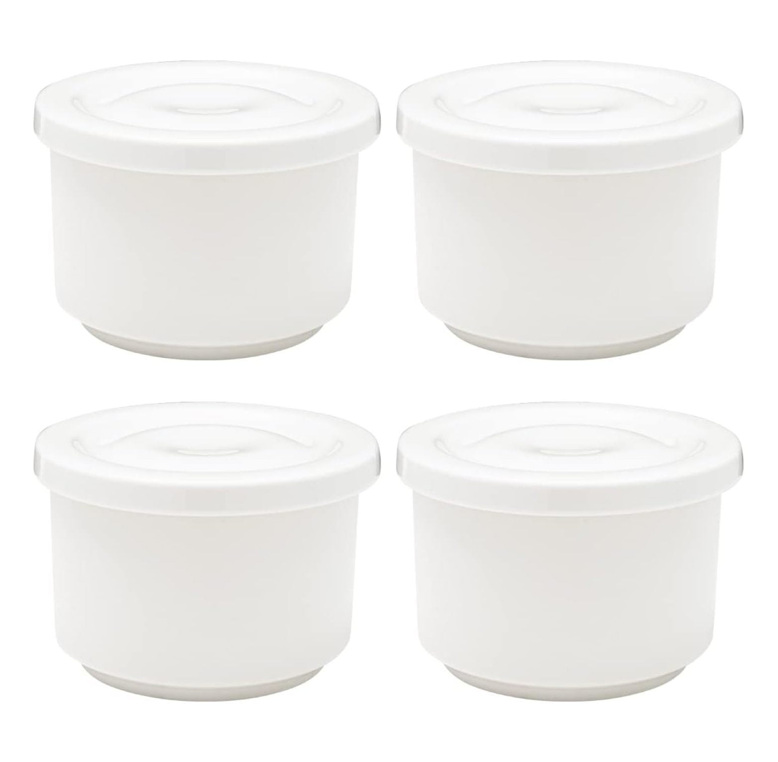 LouZub Soup Crocks With Lids, 10 Ounce Modern White Soup Bowl with ...