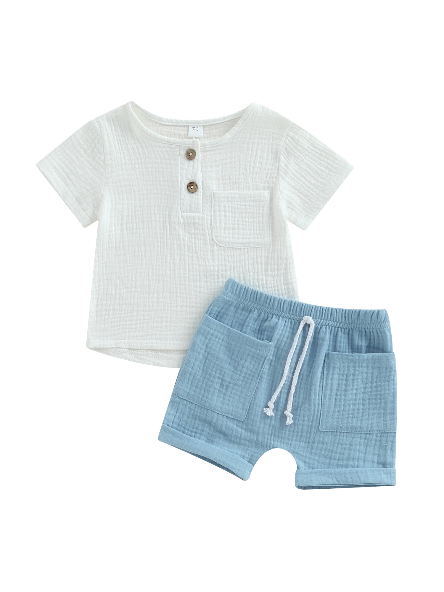 Louatui Baby Boy Summer Outfits Toddler Infant Short Sleeve Cotton ...