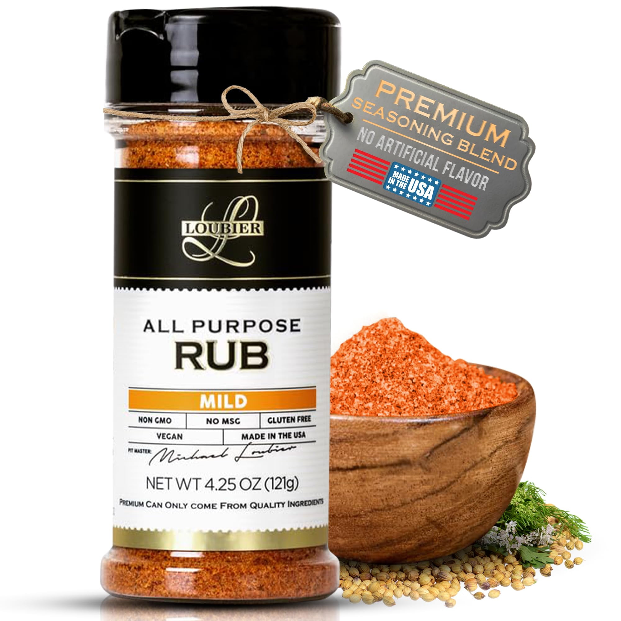 Loubier's All-Purpose Mild Spice Rub - BSL1 Handcrafted Gourmet Spice ...
