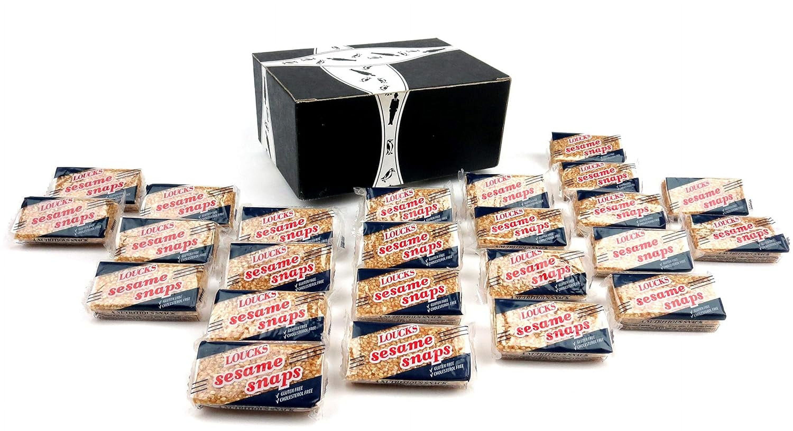 Loucks Sezme Sesame Snaps, 1.4 oz Packages in a BlackTie Box (Pack of ...