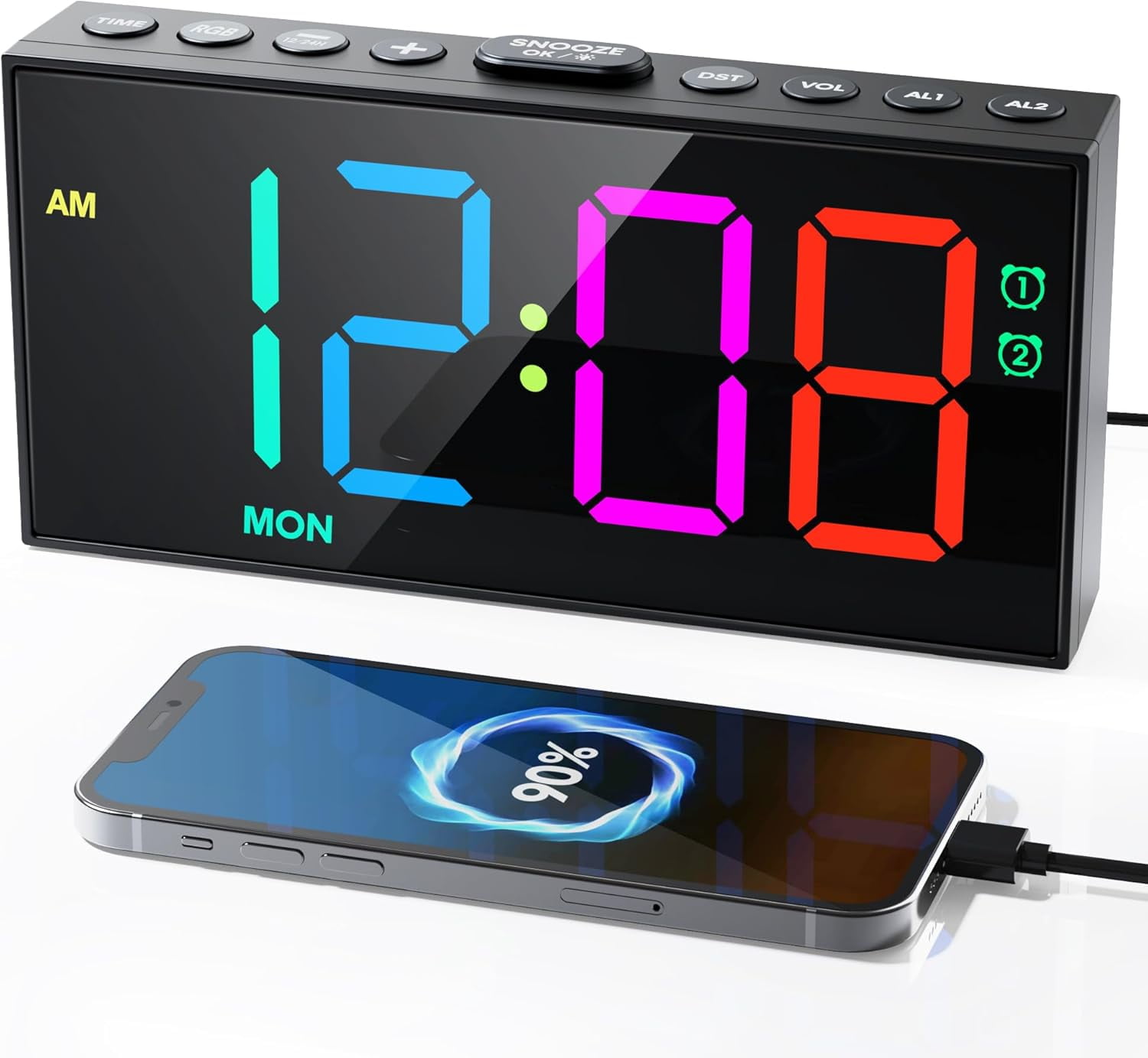 Loud Alarm Clock with Bed Shaker for Heavy Sleeper, Dual Vibrating ...