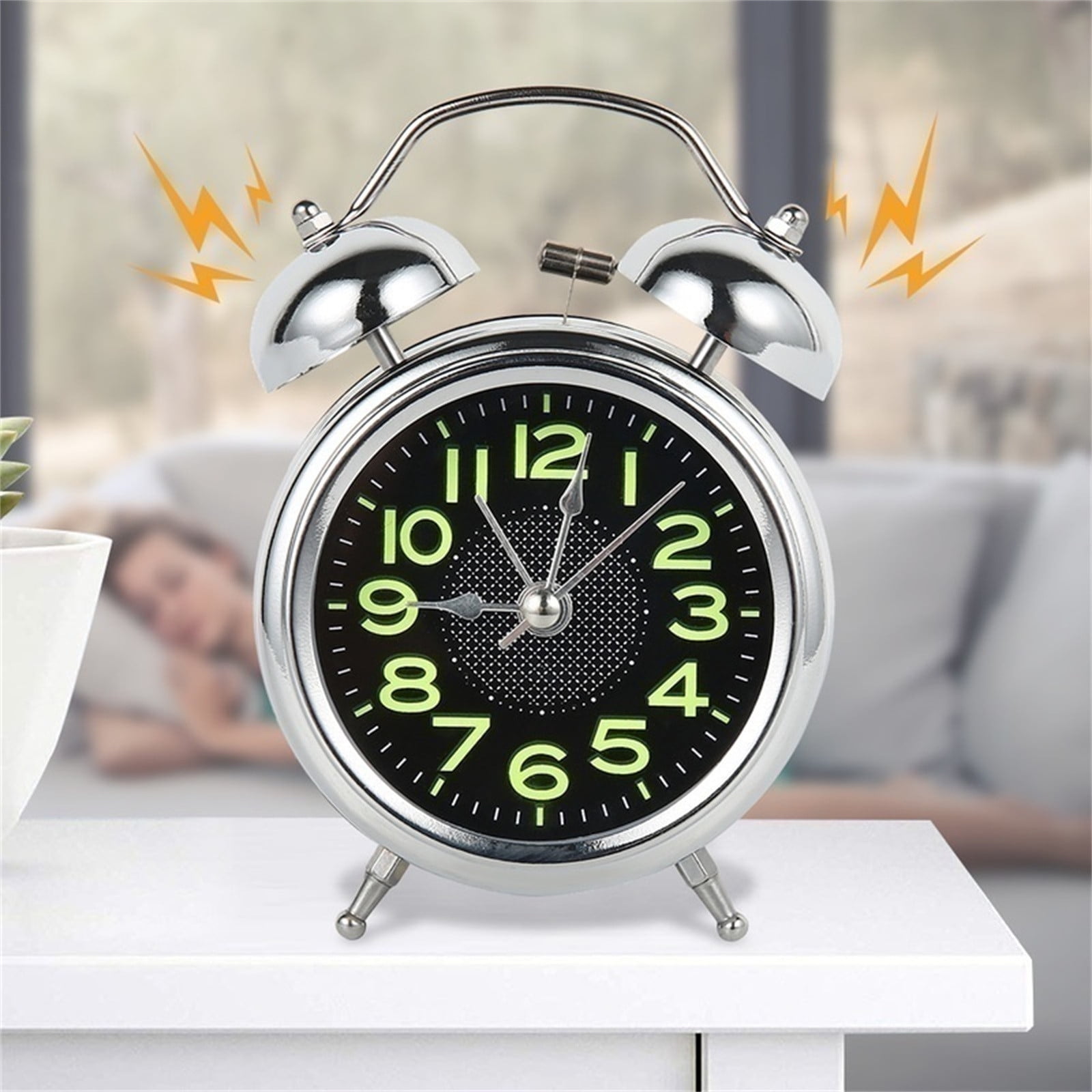 Loud Alarm Clock for Heavy Sleepers 3D Dial Battery Operated, 4"" Super ...