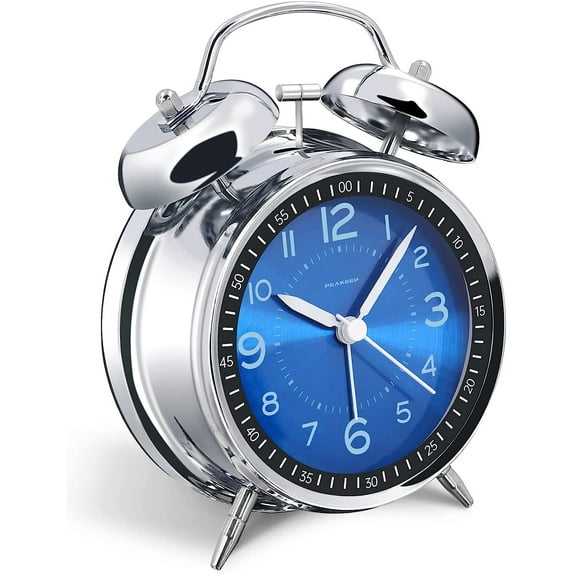 Loud Alarm Clock for Heavy Sleepers Adults, Metal 4.5 Inches Twin Bell ...