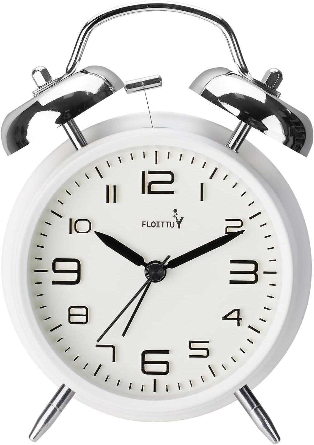 (Loud Alarm for Deep Sleepers) 4'' Twin Bell Alarm Clock with Backlight ...