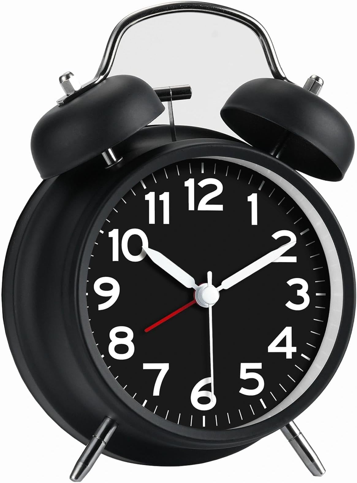Loud Clock for Heavy Deep Sleepers, 4.5 Analog Bell Clocks Operated ...