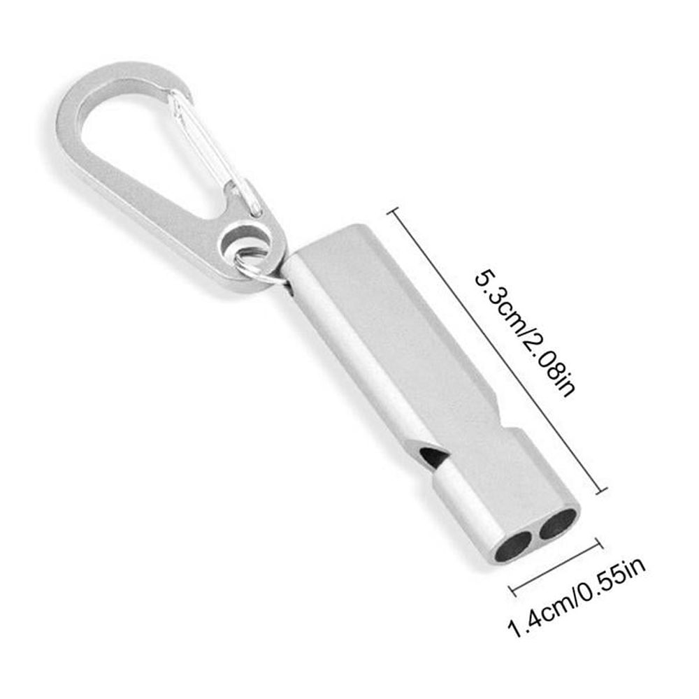 Loud Crisp Sound Whistle Metal Double Tube Survival Whistle Outdoor ...