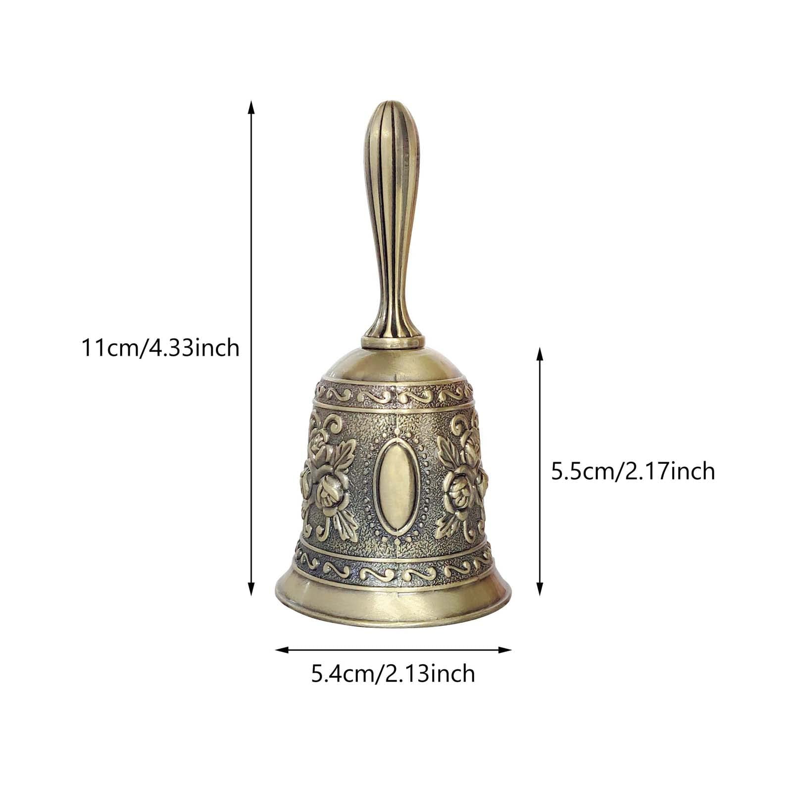 Loud Hand Bells, Dinner Bell for Inside Classroom, Bronze Retro Hand ...