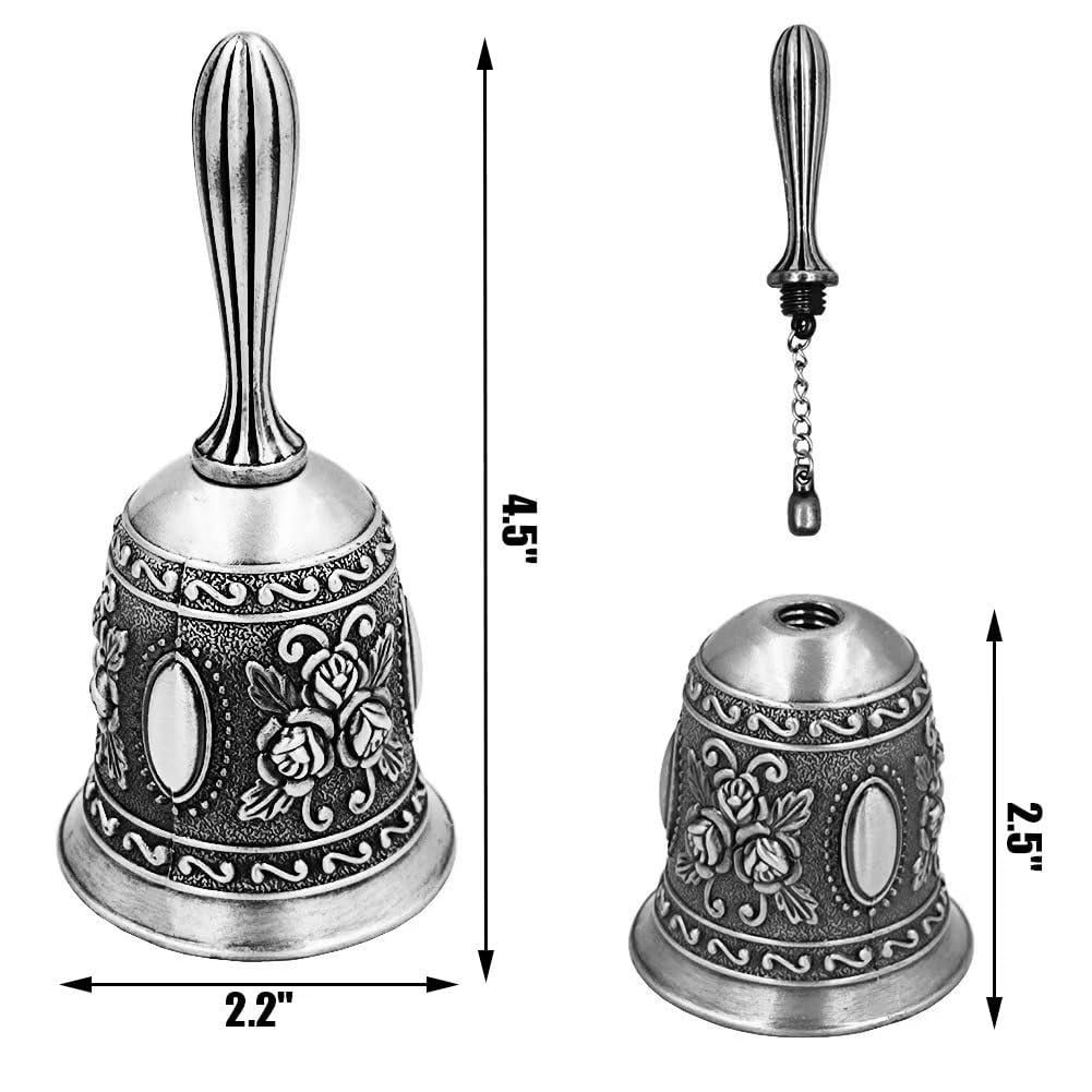 Loud Hand Bells, Dinner Bell for Inside Classroom, Gold Retro Hand ...