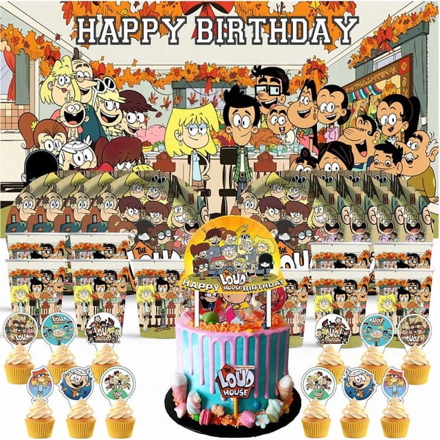 Loud House Birthday Cups Party Supplies Decor Backdrop Plates Fans ...
