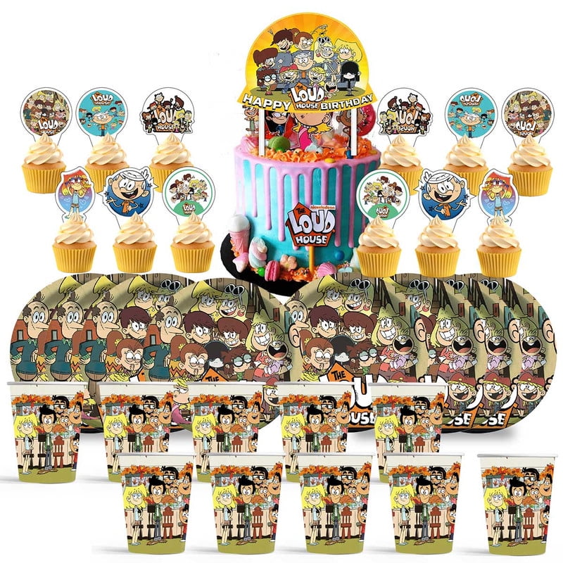 Loud House Birthday Cups Party Supplies Plates Fans Decorations Cake ...