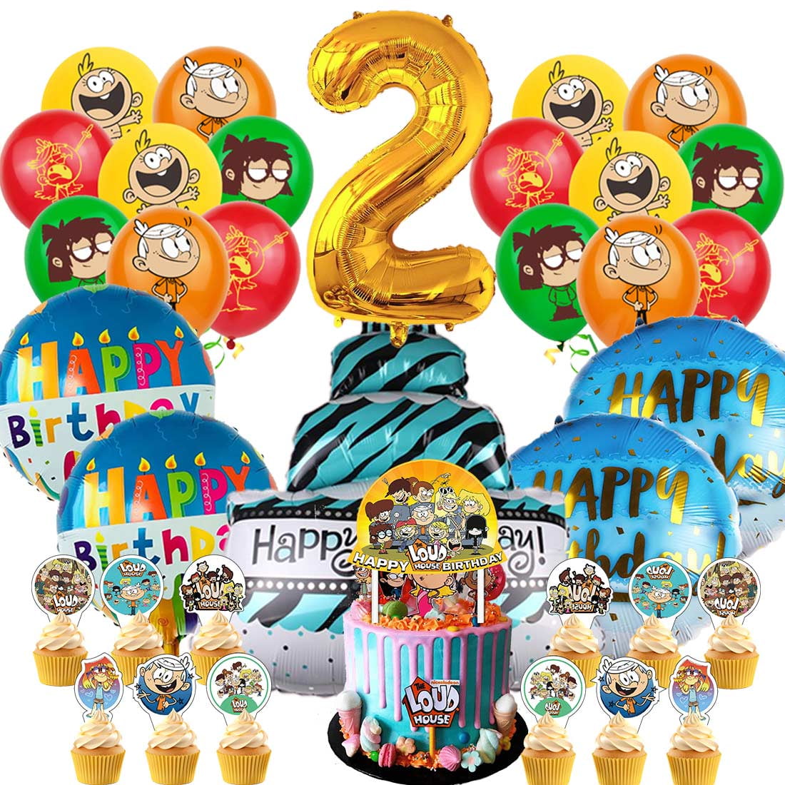 Loud House Party Supplies 2nd Decor Kit Balloons Birthday Cake Topper ...