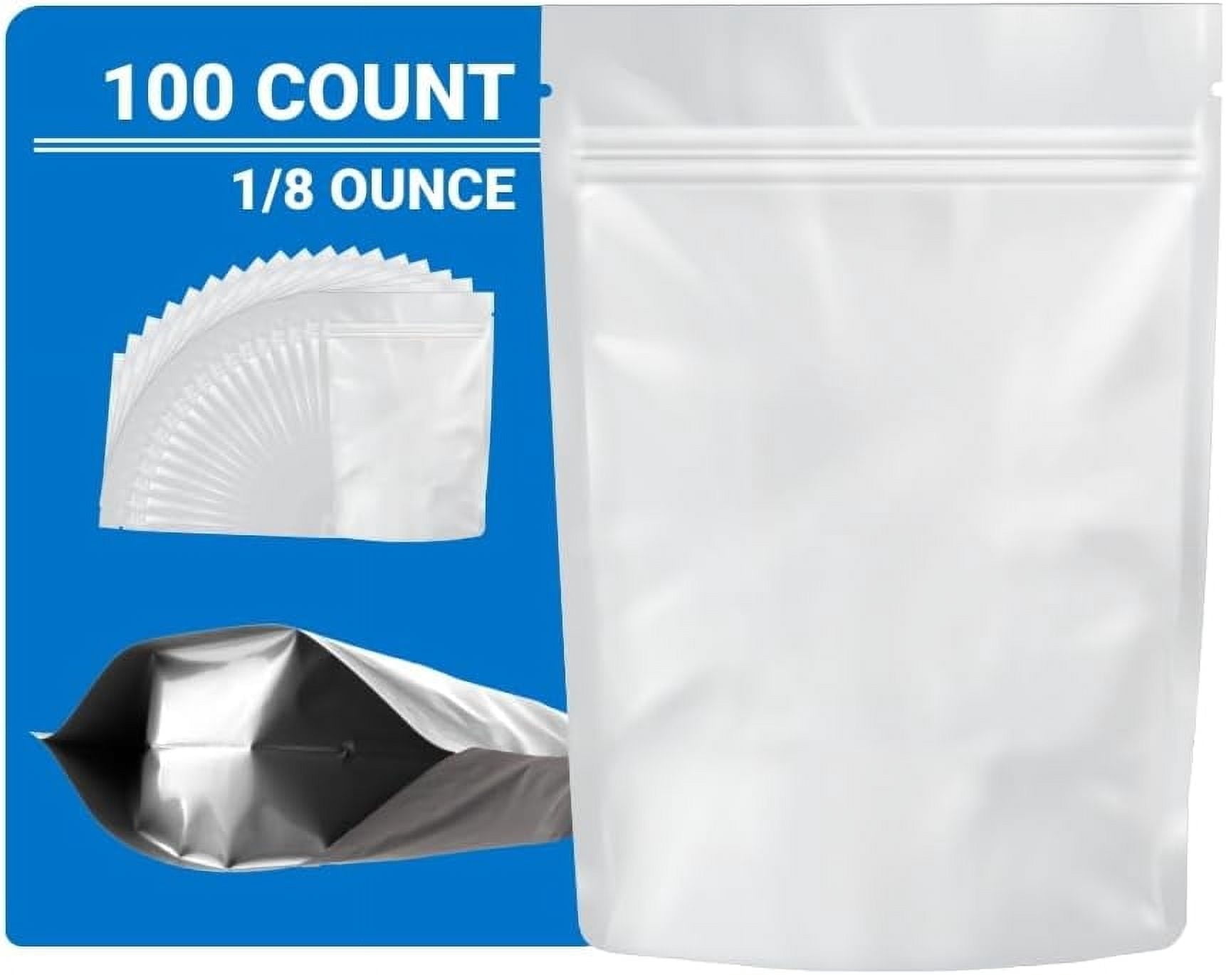 Loud Lock Mylar Bags 100 Count 5.25" x 3.75" All White - Resealable ...