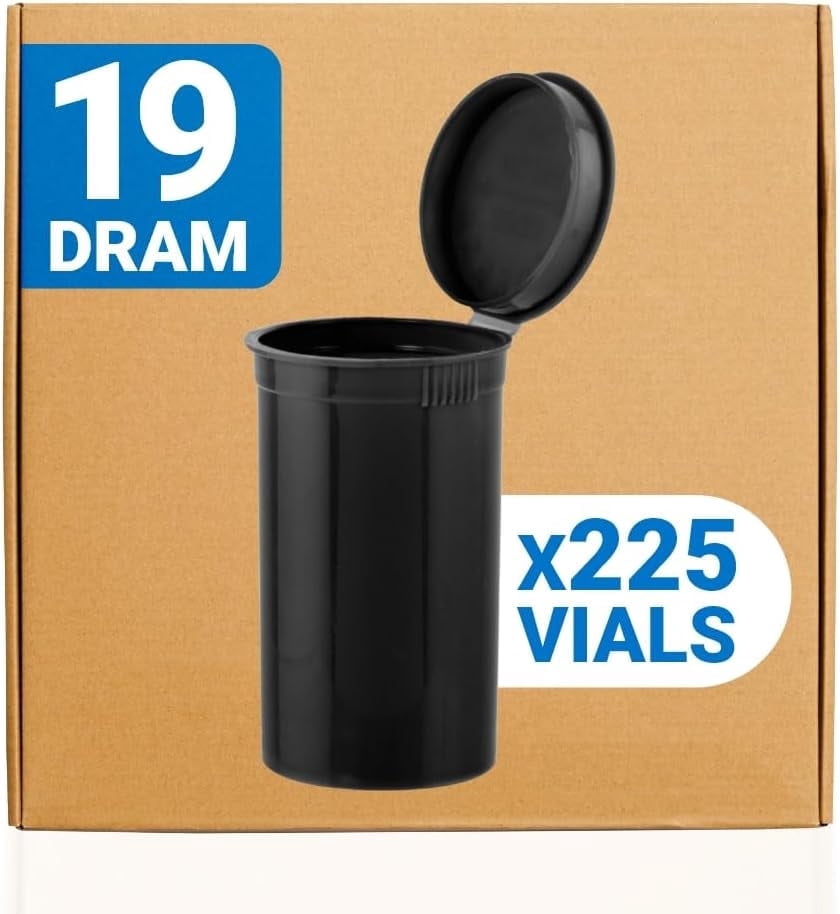 Loud Lock Pop Top Dram Bottles - Black - 19 Dram - 225 Per Case - 2.75 ...