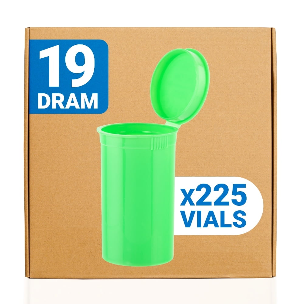 Loud Lock Pop Top Dram Bottles - Green - 19 Dram - 225 Per Case - 2.75 ...