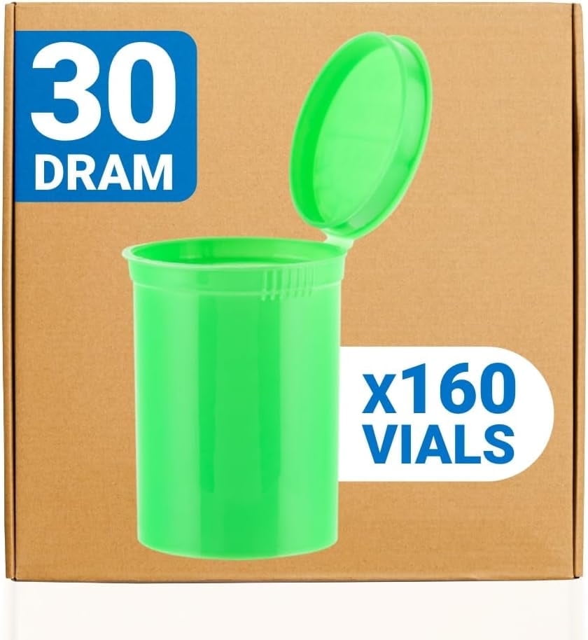 Loud Lock Pop Top Dram Bottles - Green - 30 Dram - 160 Per Case - 2.75 ...