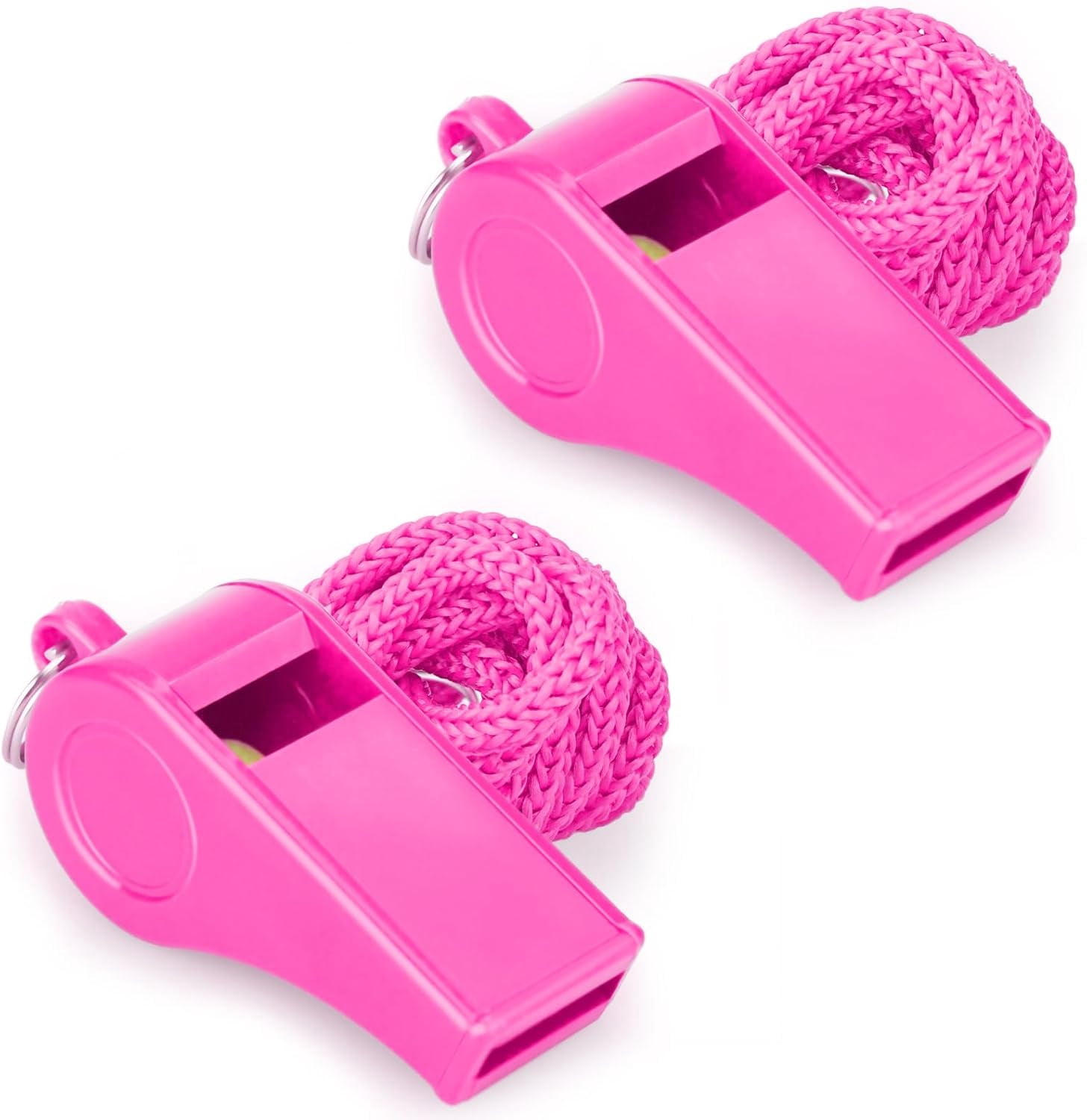Loud Sports Whistle with Lanyard – High-Pitched Pink Plastic Whistles ...