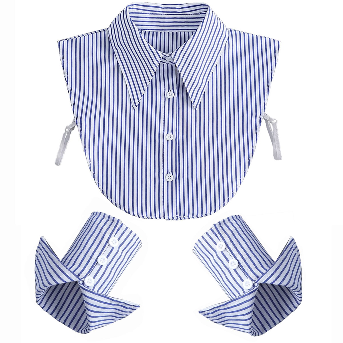 LoudSung Fake Collar Stripe False Dickey Collar Matched Cuffs Sets ...