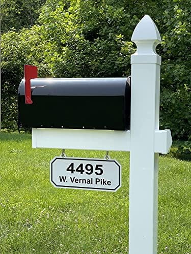 The Loudon Mailbox with Post Included - Black Metal Mailbox with White ...