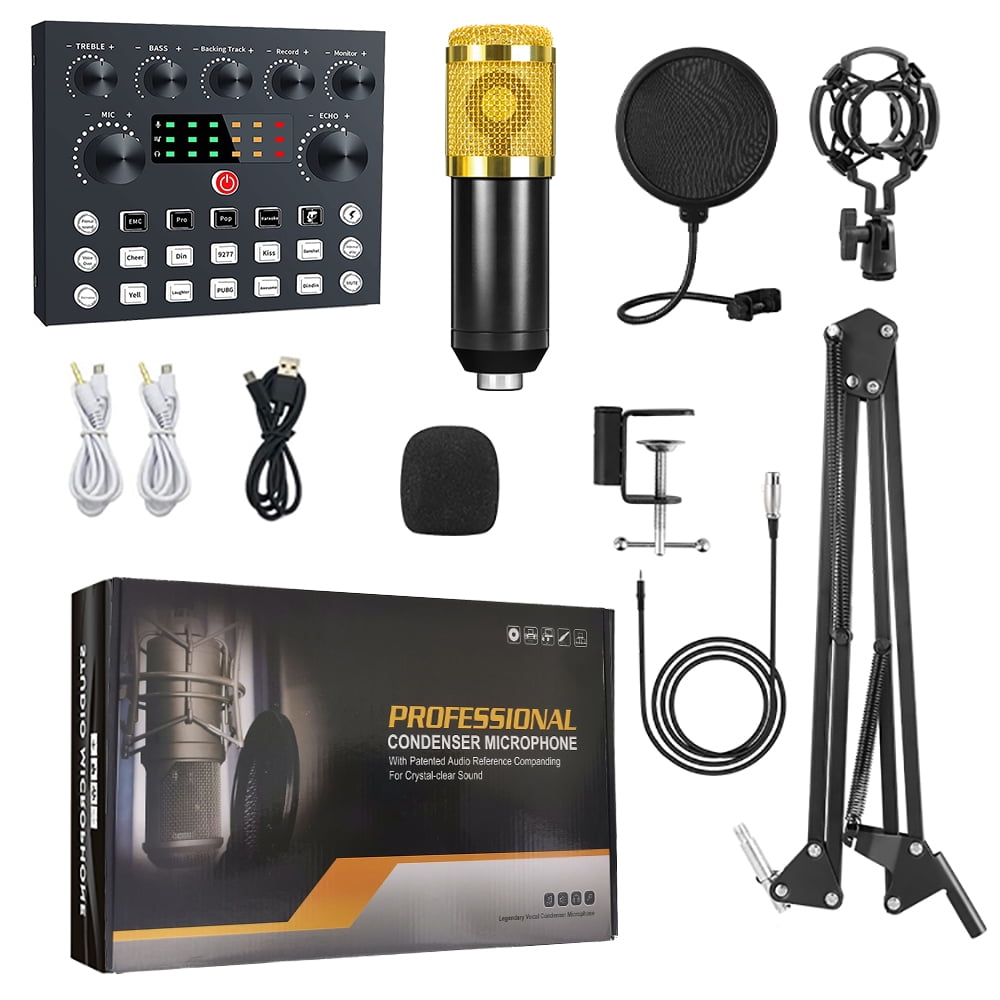 Loudstar Acoustics Professional Podcast Microphone Kit, V8 Sound Card ...