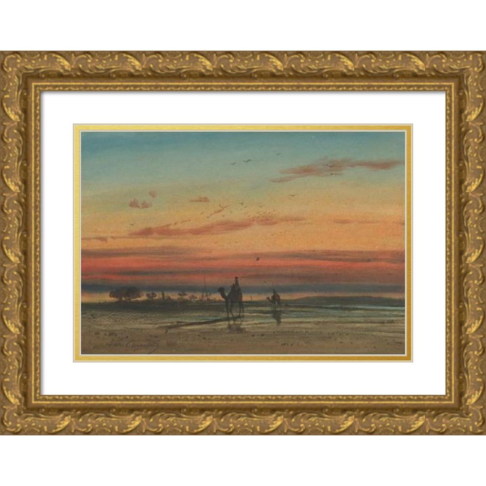 Louis-Amable Crapelet 14x11 Gold Ornate Wood Frame and Double Matted ...