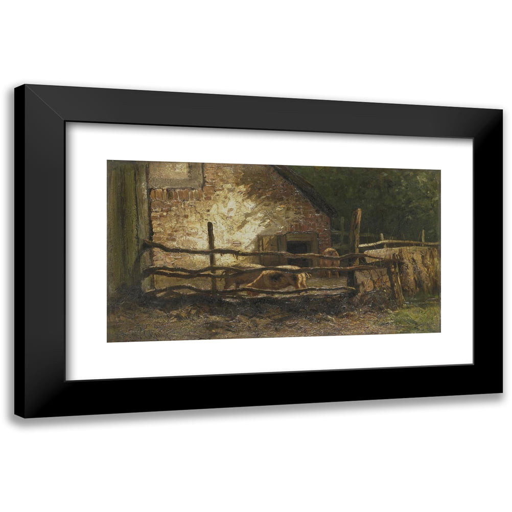 Louis Apol 24x15 Black Modern Framed Museum Art Print Titled - Pigs in ...