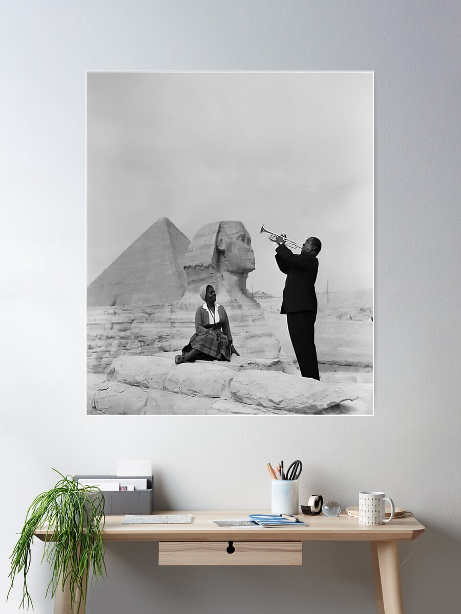 Louis Armstrong And Sphinx Poster Wall Art, Modern Wall Decor For ...
