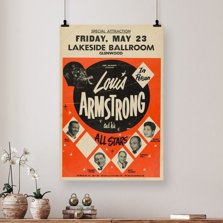 Louis Armstrong Poster, African American Wall Art - Black History Wall ...