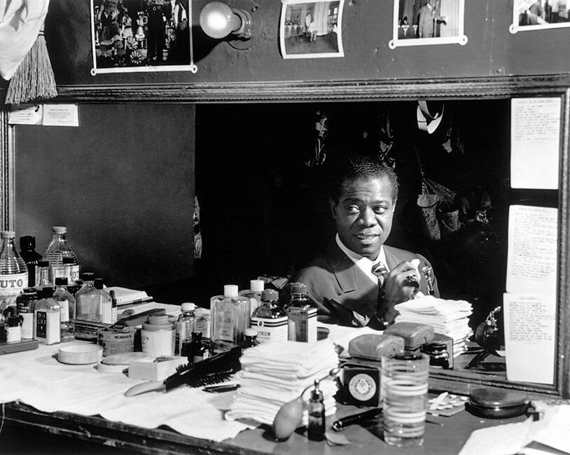 Louis Armstrong in the Aquarium Jazz Club 1946 Style - A - 12x18 Inch ...