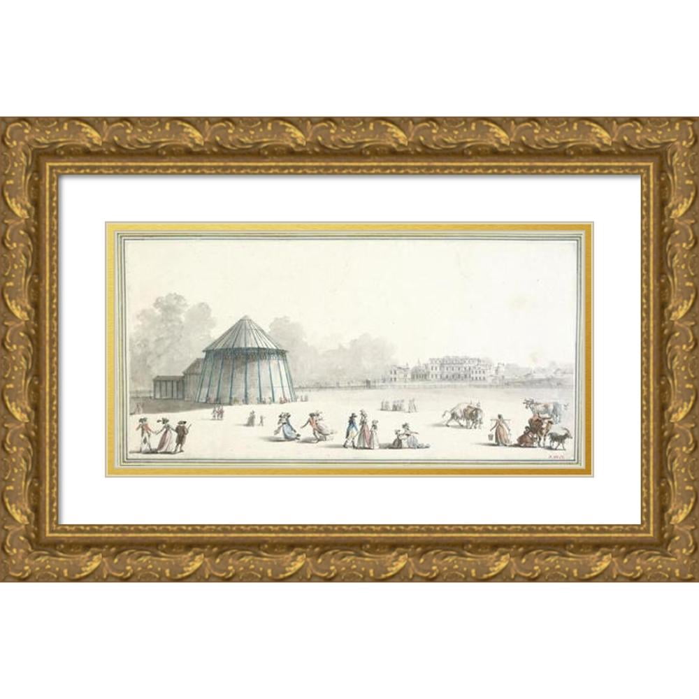 Louis Belanger 18x11 Gold Ornate Wood Frame and Double Matted Museum ...
