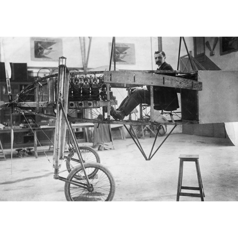 Louis Bleriot 1872-1936 Seated In His 50 Horse Power Mono-Plane Which ...