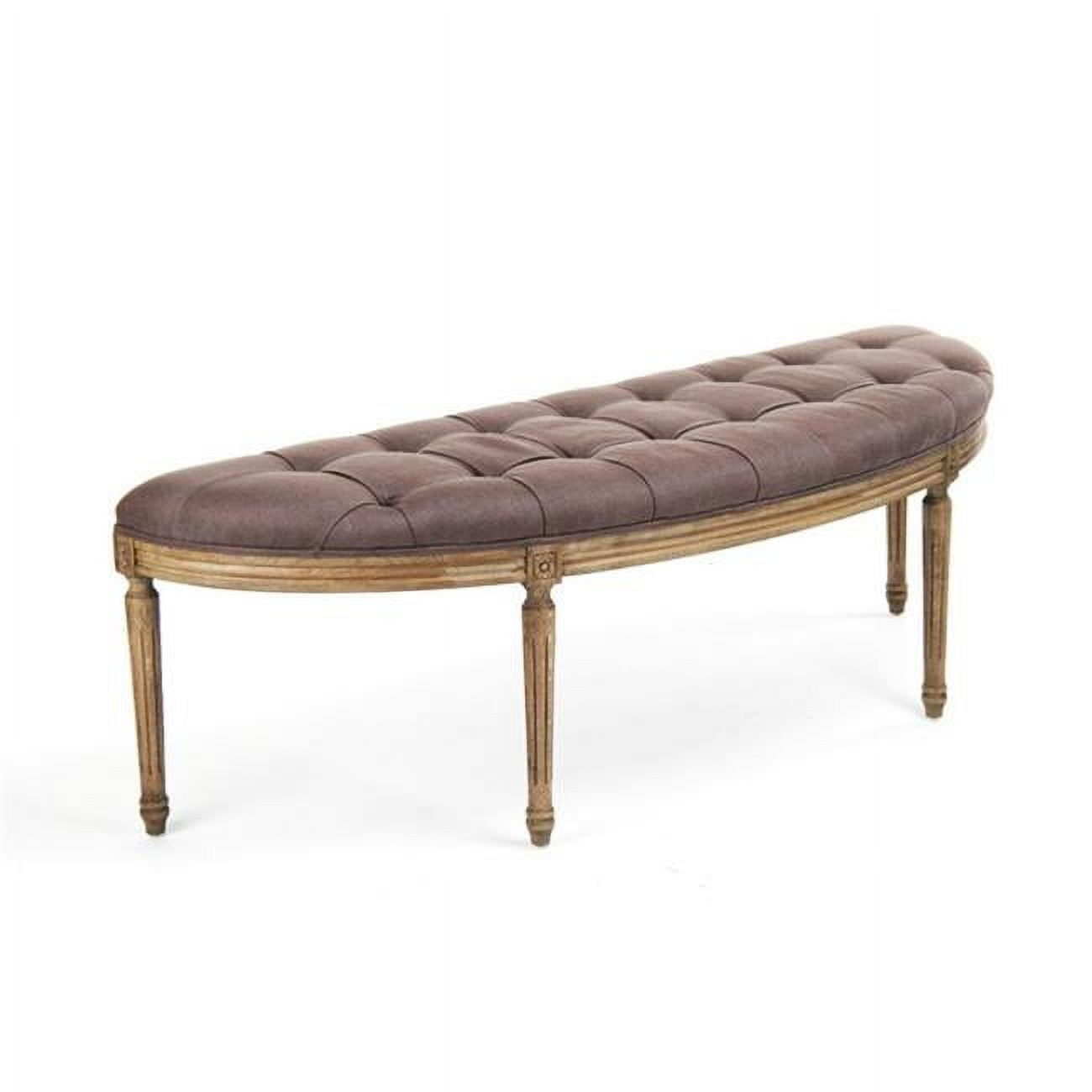 Louis Curve Bench, Aubergine Linen - 59 x 19 x 19 in. - Walmart.com