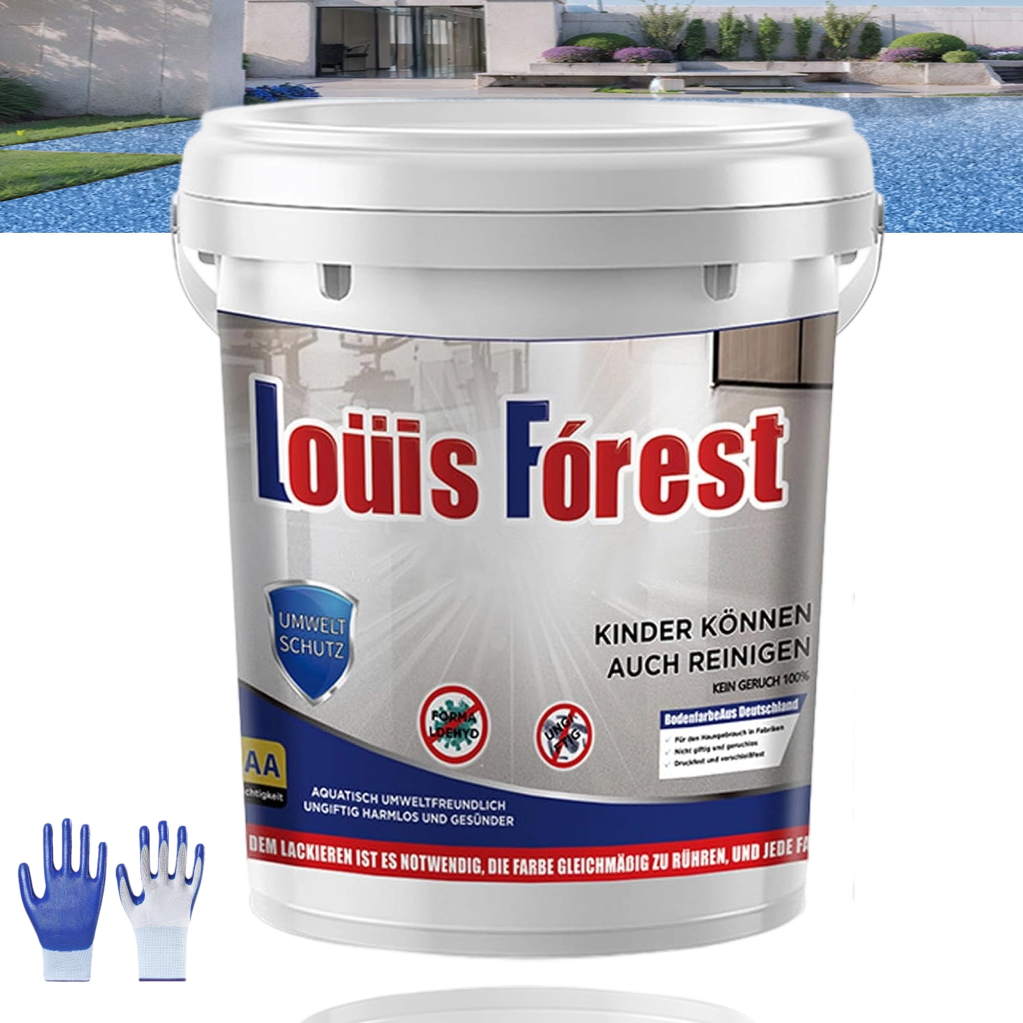Louis Forest Epoxy Floor Paint, Epoxy Colored Sand Floor Paint, High-Gloss Marble Effect - Self ...