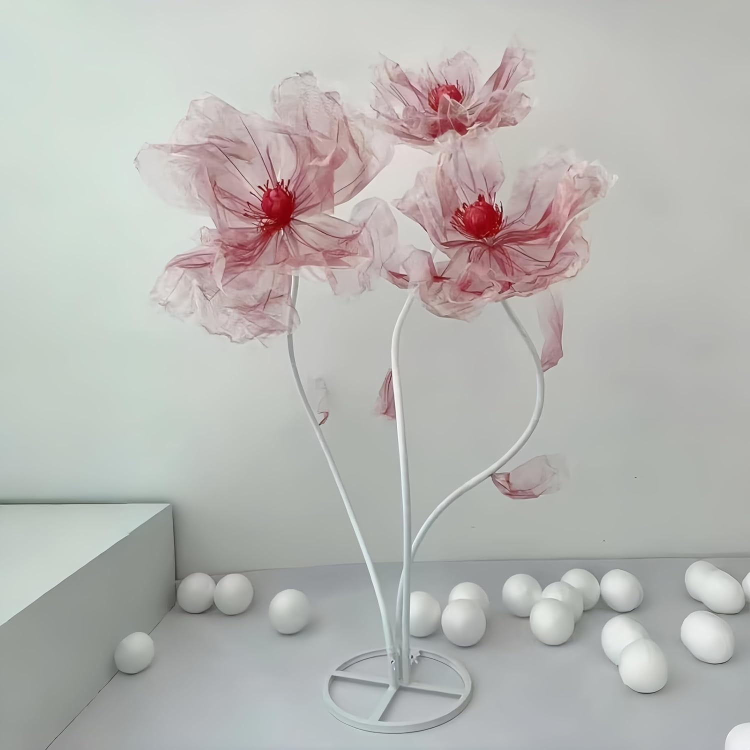 Louis Garden 1.7m Silk Poppy Artificial Flower Party Backdrop Giant ...