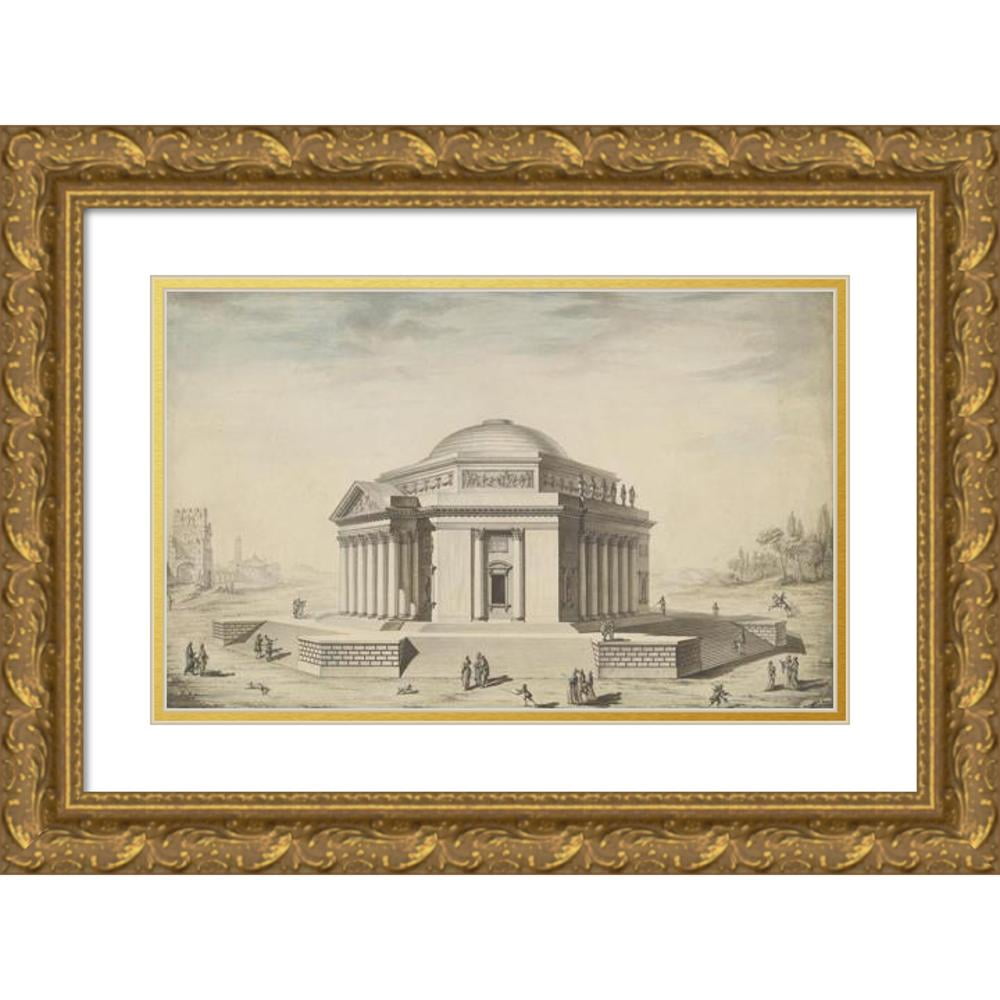 Louis Gustave Taraval 14x11 Gold Ornate Wood Frame and Double Matted ...