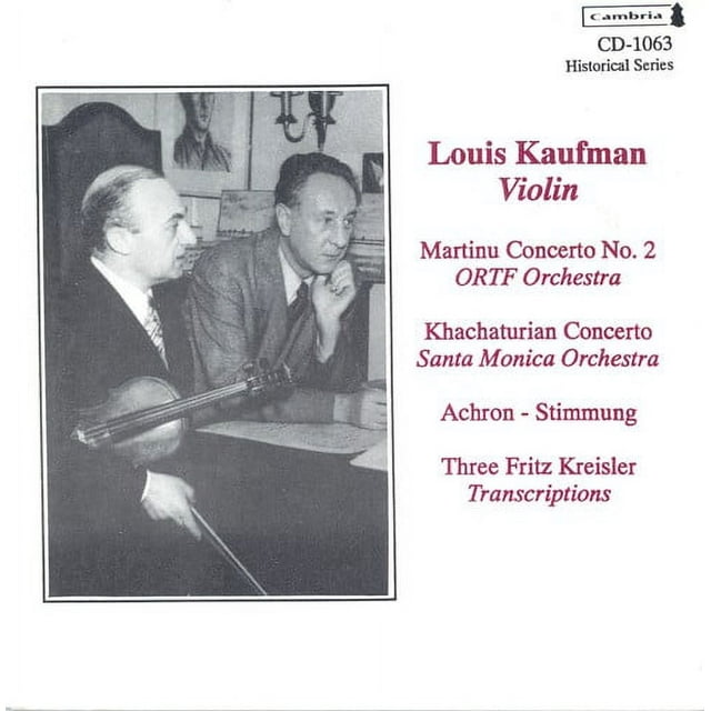 Louis Kaufman - Historical Violin Recordings - Music & Performance - CD ...