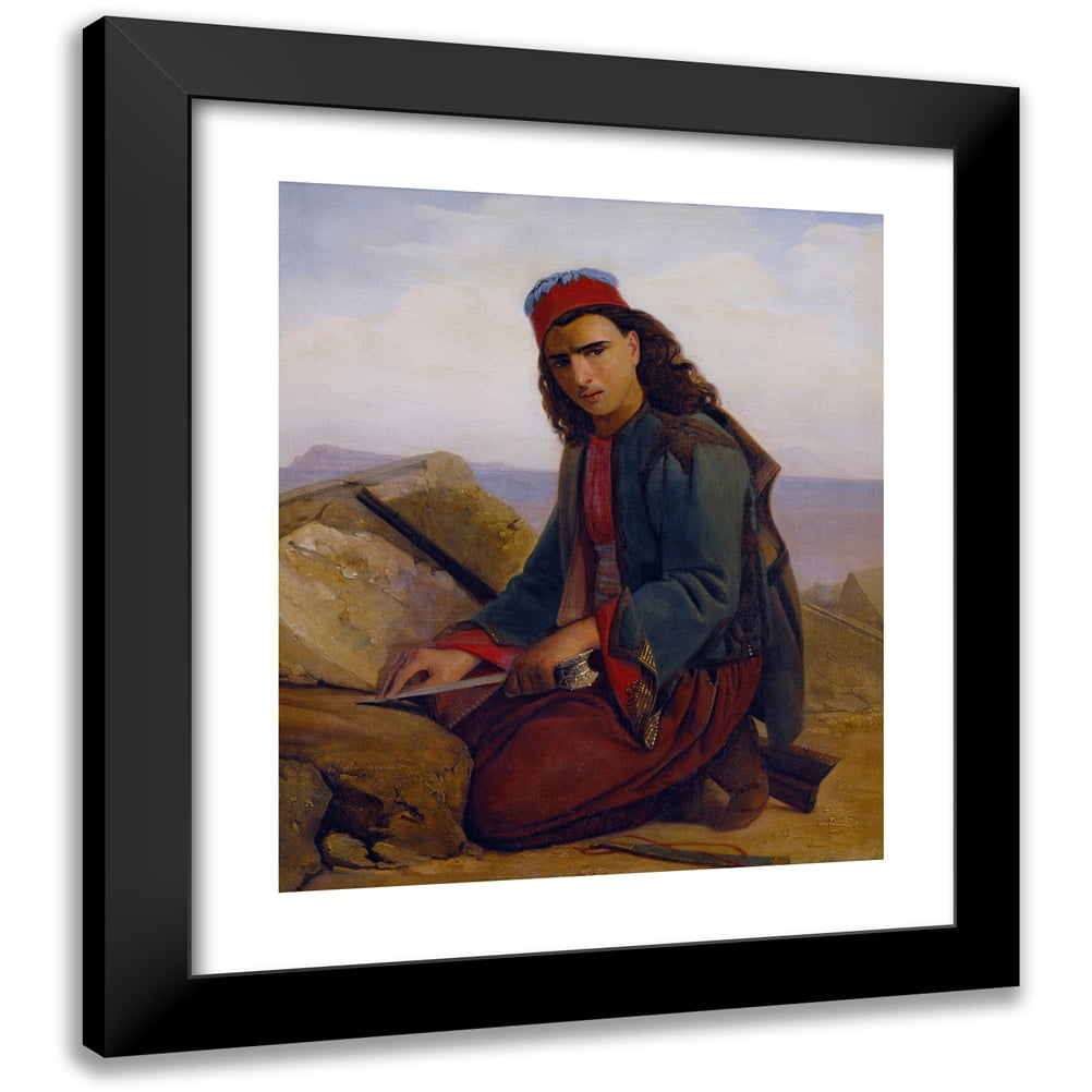Louis Léopold Robert 12x14 Black Modern Framed Museum Art Print Titled - A Young Greek ...