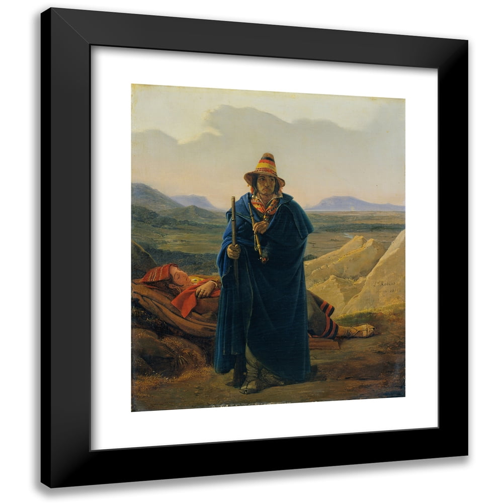 Louis Léopold Robert 12x14 Black Modern Framed Museum Art Print Titled - The Brigand on the ...